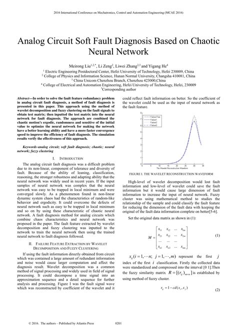 Pdf Analog Circuit Soft Fault Diagnosis Based On Chaotic Neural Network