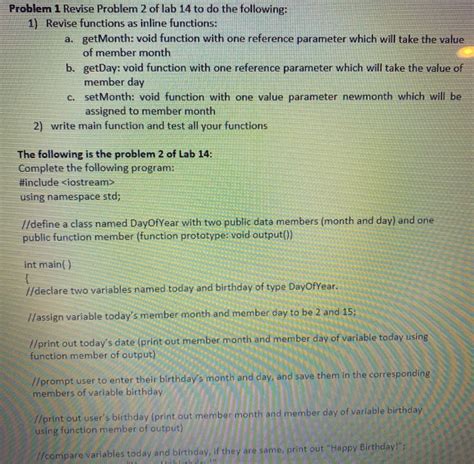 Solved Problem 1 Revise Problem 2 Of Lab 14 To Do The