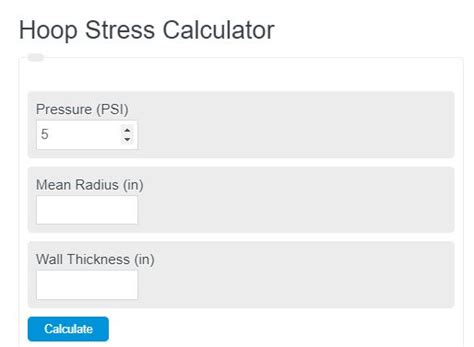 Hoop Stress Calculator Calculator Academy