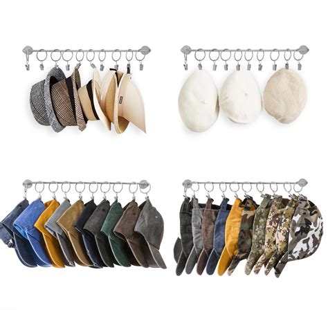 Rebrilliant Hat Rack Wall Cap Organizer Baseball Hat Racks Display