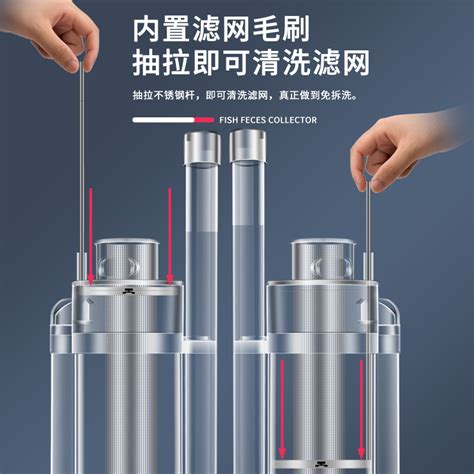 鱼缸鱼粪收集器内置自动鱼粪便鱼便分离器透明鱼马桶上滤底滤通用 虎窝淘