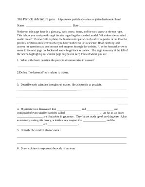 Particle Physics Worksheet Doc Template PdfFiller