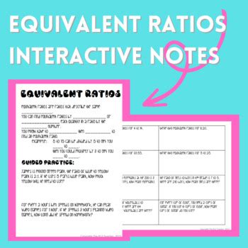 Equivalent Ratios Interactive Notes By The Teacher TPT