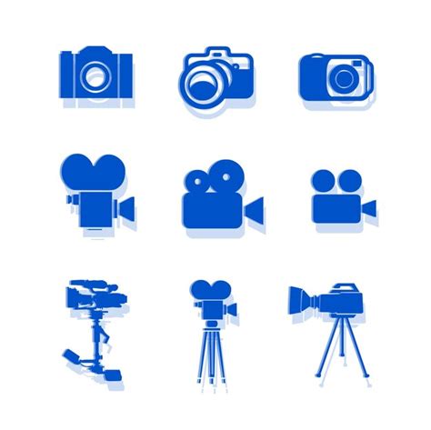 벡터 카메라 오래되고 현대적인 사진 필름 및 사진 프리미엄 벡터