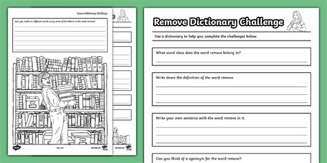 Remove 6 Letters Dictionary Challenge Activity Twinkl