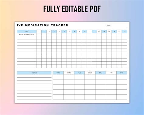 Ivf Medication Tracker Editable Planner And 2024 Calendar Pdf Etsy