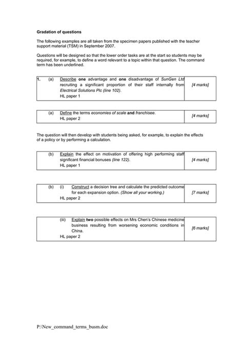 New Command Terms For Bandm Pdf