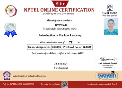 Nivetha R On Linkedin Datascience Machinelearning Nptel