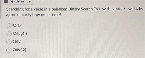 Solved Searching For A Value In A Balanced Binary Search