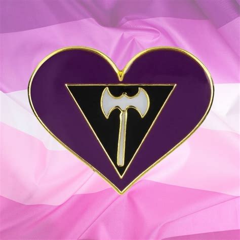 Lesbian Labrys Pride Heart Enamel Pin Queer In The World The Shop