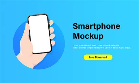 스마트 폰 빈 화면 전화 모형 인포그래픽 또는 프레젠테이션 Ui 디자인 인터페이스를 위한 템플릿입니다 벡터 Eps 10 백그라운드에서 격리 개념에 대한 스톡 벡터 아트 및