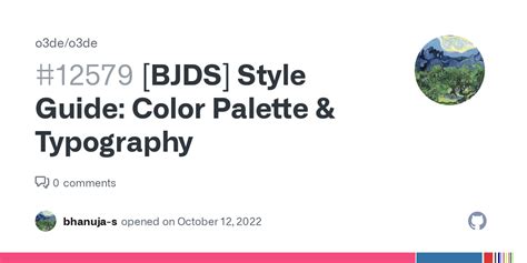 Bjds Style Guide Color Palette And Typography · Issue 12579 · O3deo3de · Github