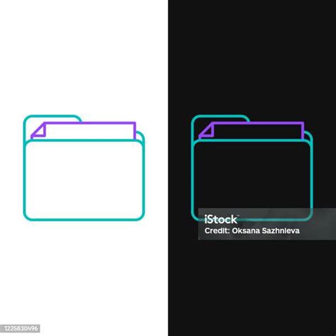 흰색과 보라색 선 문서 폴더 아이콘흰색과 검은색 배경에 격리됨 회계 바인더 기호입니다 부기 관리 벡터 일러스트레이션 파일에 대한 스톡 벡터 아트 및 기타 이미지 Istock