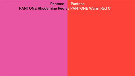 Pantone Rhodamine Red Vs PANTONE Warm Red C Side By Side Comparison