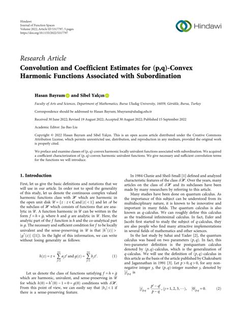 PDF Convolution And Coefficient Estimates For P Q Convex Harmonic Functions Associated With
