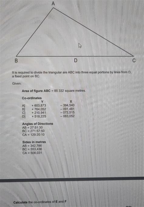 Solved A B D C It Is Required To Divide The Triangular Are Chegg Com