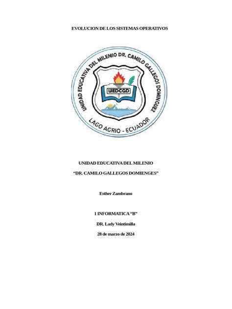 evolucion de los sistemas operativos zambrano esther pdf