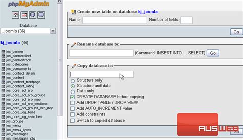 Restore A Joomla Backup Using Phpmyadmin Web24