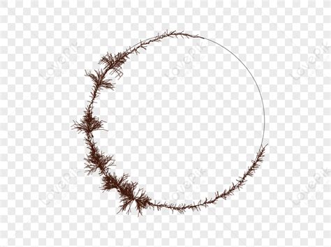 Border Tree Branch Brown Dark Circle Round Barbed Wire PNG Transparent Background And Clipart
