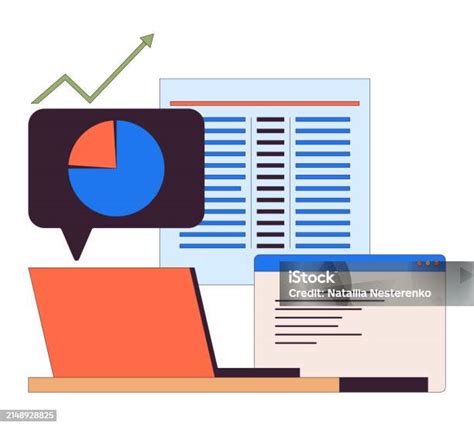 Online Data Analytics Tools 2d Linear Cartoon Objects Stock Illustration Download Image Now