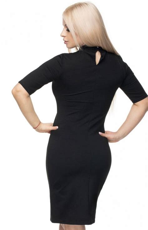 Seksowna sukienka mini z wiązaniem czarna Intimiti pl