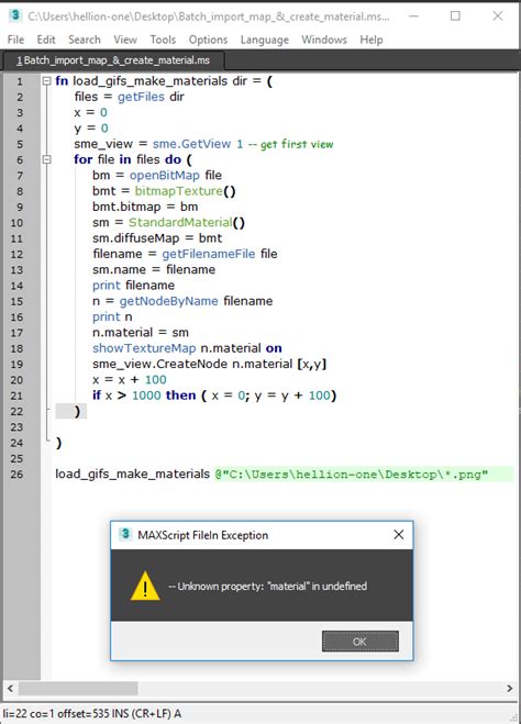 solved script to batch import bitmaps and create material autodesk community