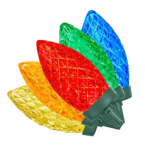 Home Accents Holiday 100 Count Multi Colored Faceted C9 Led Lights 24rt3692415m The Home Depot