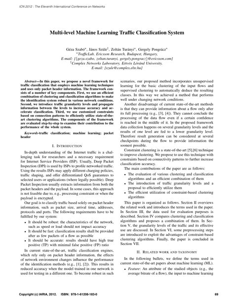 Pdf Multi Level Machine Learning Traffic Classification System
