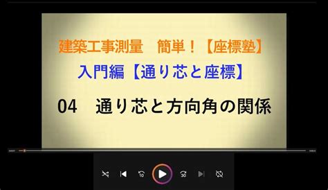 04通り芯と方向角の関係とは？トラバース計算の基本も方向角がカギ！建築工事測量・墨出し 座標塾