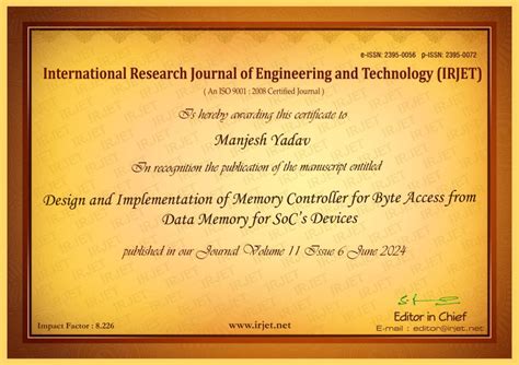 manjesh yadav on linkedin mitm irjet vlsi researchpublication