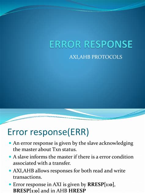 Axi Error Response Pdf Operating System Technology Computer Architecture
