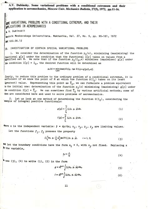 Pdf Some Variational Problems With A Conditional Extremum And Their