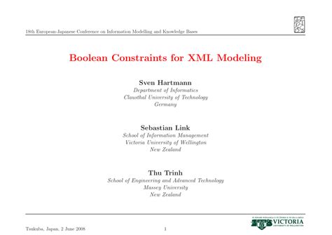 Pdf Boolean Constraints For Xml Modeling