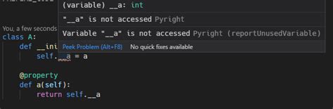 Incorrect ReportUnusedVariable For Private Class Members Issue Microsoft Pyright GitHub