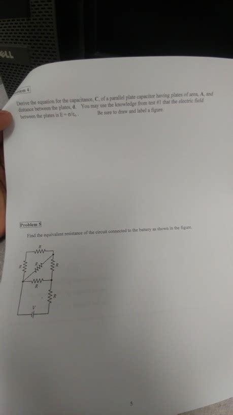 Solved Derive The Equation For The Capacitance C Of A Chegg