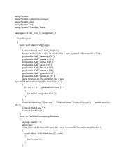 IT Unit Assignment Docx Using System Using System Collections Generic Using System Linq