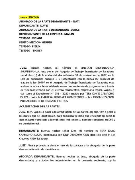 Simulacion De Audiencia Pdf Sentencia Ley Testigo Experto