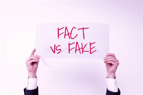 Writing Displaying Text Fact Vs Fake Business Approach Rivalry Or Products Or Information
