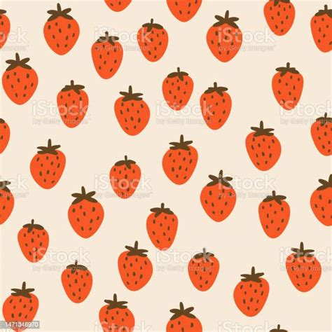 색 배경에 딸기가 있는 매끄러운 패턴 자연 맛있는 신선한 익은 맛있는 과일 인쇄 직물 섬유 배너 기타 디자인에 대 한 벡터 그림입니다 음식 개념입니다 개념에 대한 스톡 벡터