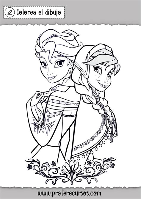Ana Y Elsa Princesas Disney Colorear
