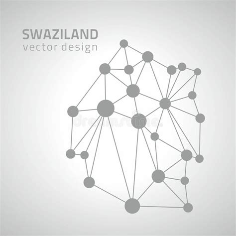 Swaziland Dot Grey Outline Triangle Perspective Modern Vector Map Stock Vector Illustration Of