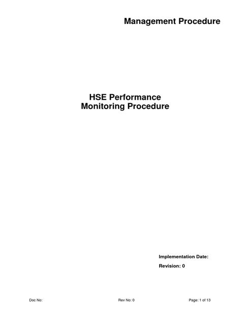 Project Hse Performance Monitoring Procedure Pdf Environmental Monitoring Performance