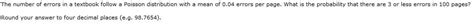 Solved The Number Of Errors In A Textbook Follow A Poisson