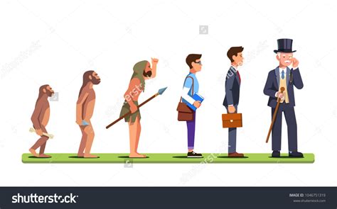 Human Evolution Stages Ape Man Business Stock Vector Royalty Free