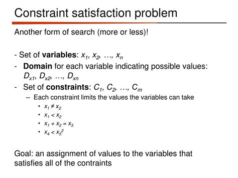PPT Constraint Satisfaction Problems CSPs PowerPoint Presentation ID