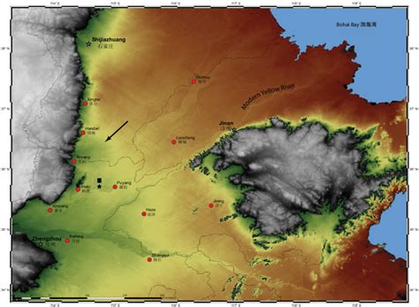 Map Of Part Of The North China Plain Showing The Location Of