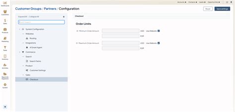configure checkout order limits settings per customer group