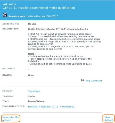 Unmonitor Artifacts Via Html Emails · Digital Ai Teamforge