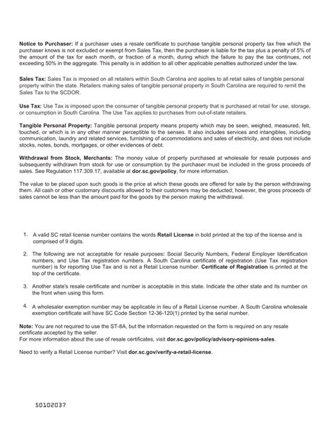 Form St 8a Download Printable Pdf Or Fill Online Resale Certificate