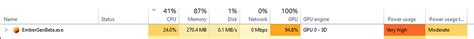 Very High Gpu Usage In Embergen Trail Version Embergen Jangafx Software Forum